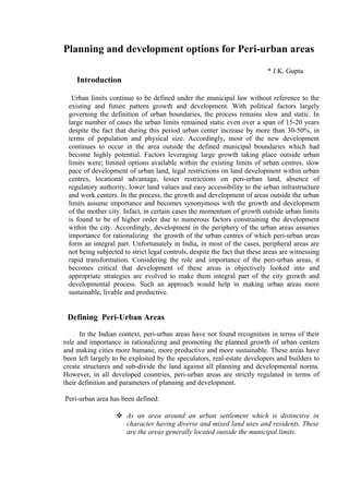 Planning and development options for Peri-urban areas | DOC