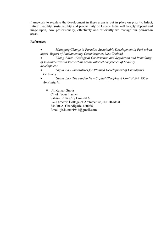 Planning and development options for Peri-urban areas | PDF