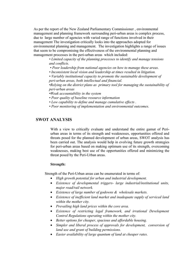 Planning and development options for Peri-urban areas | PDF
