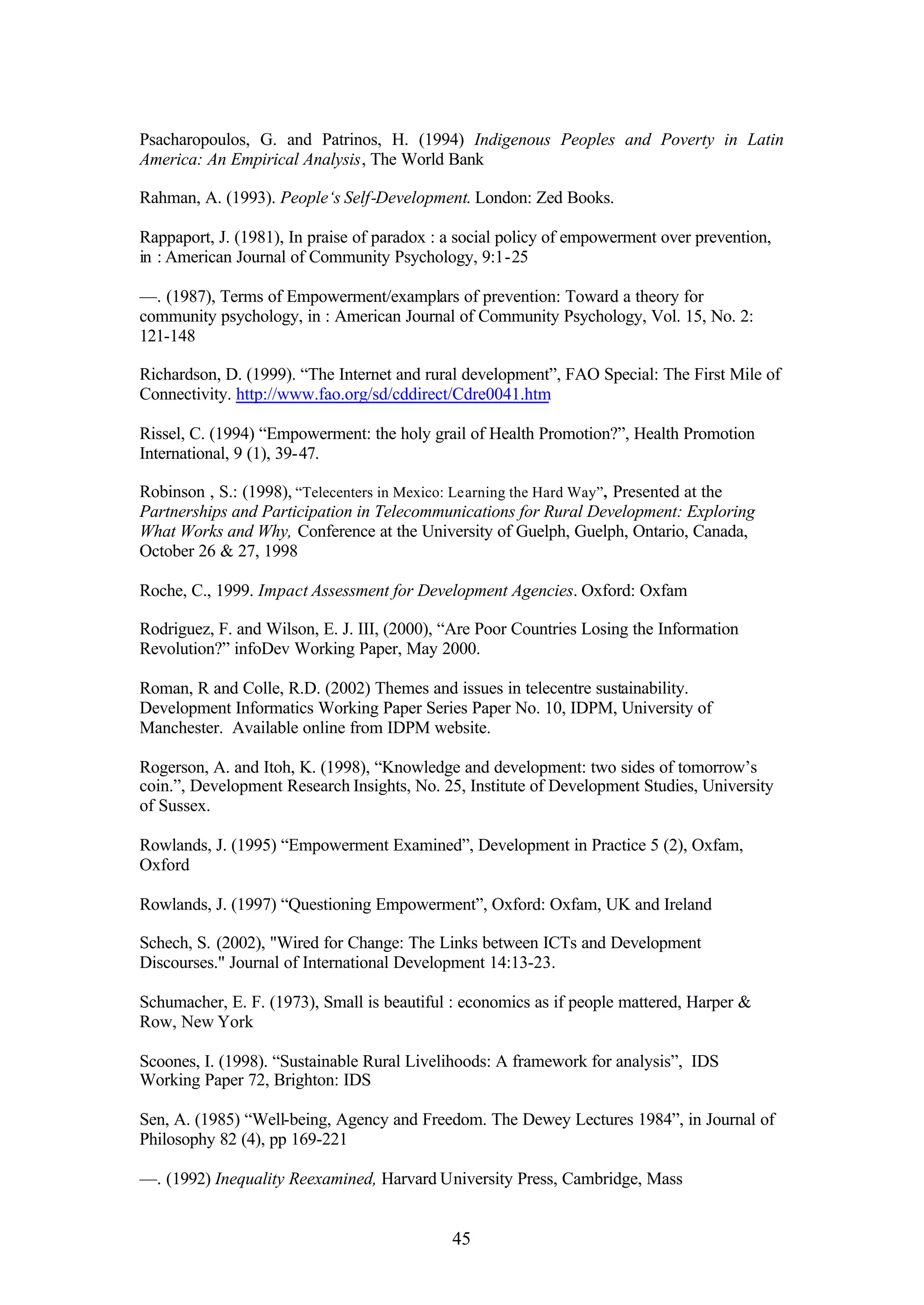 Including the Excluded Can ICTs empower poor communities? Towards an ...