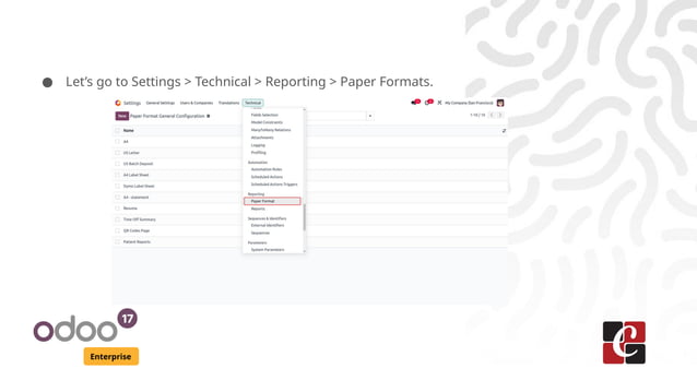 Paper Format in Odoo 17 - Odoo 17 Slides | PPTX