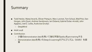 Deep Q-learning from Demonstrations | PPT