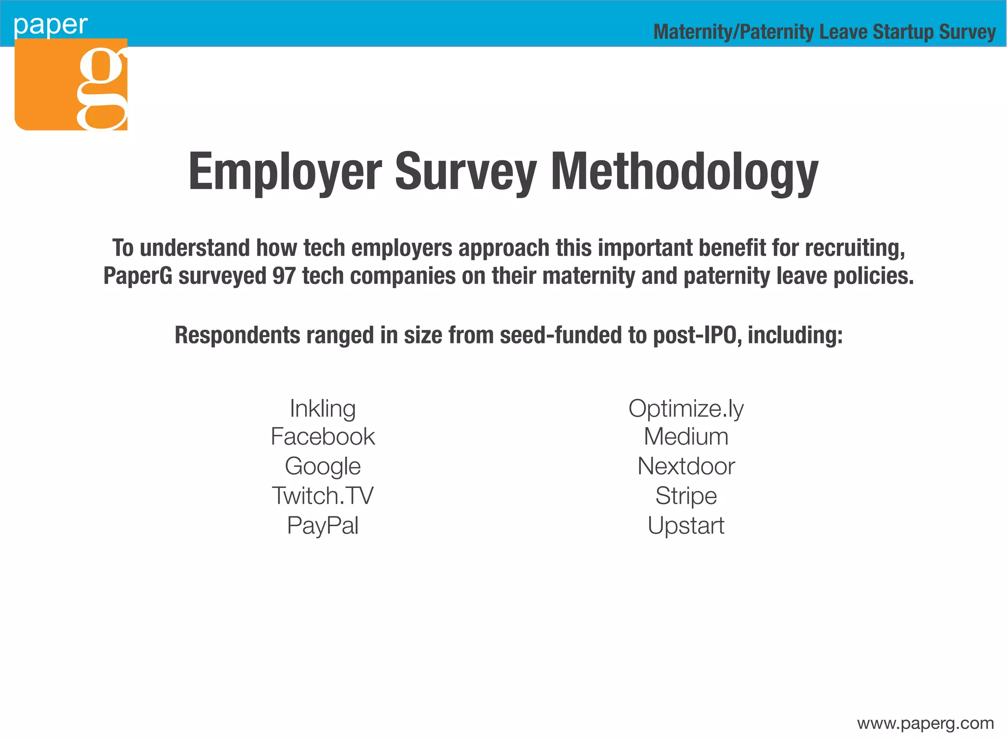 The Startup Maternity & Paternity Leave Policy Survey | PDF