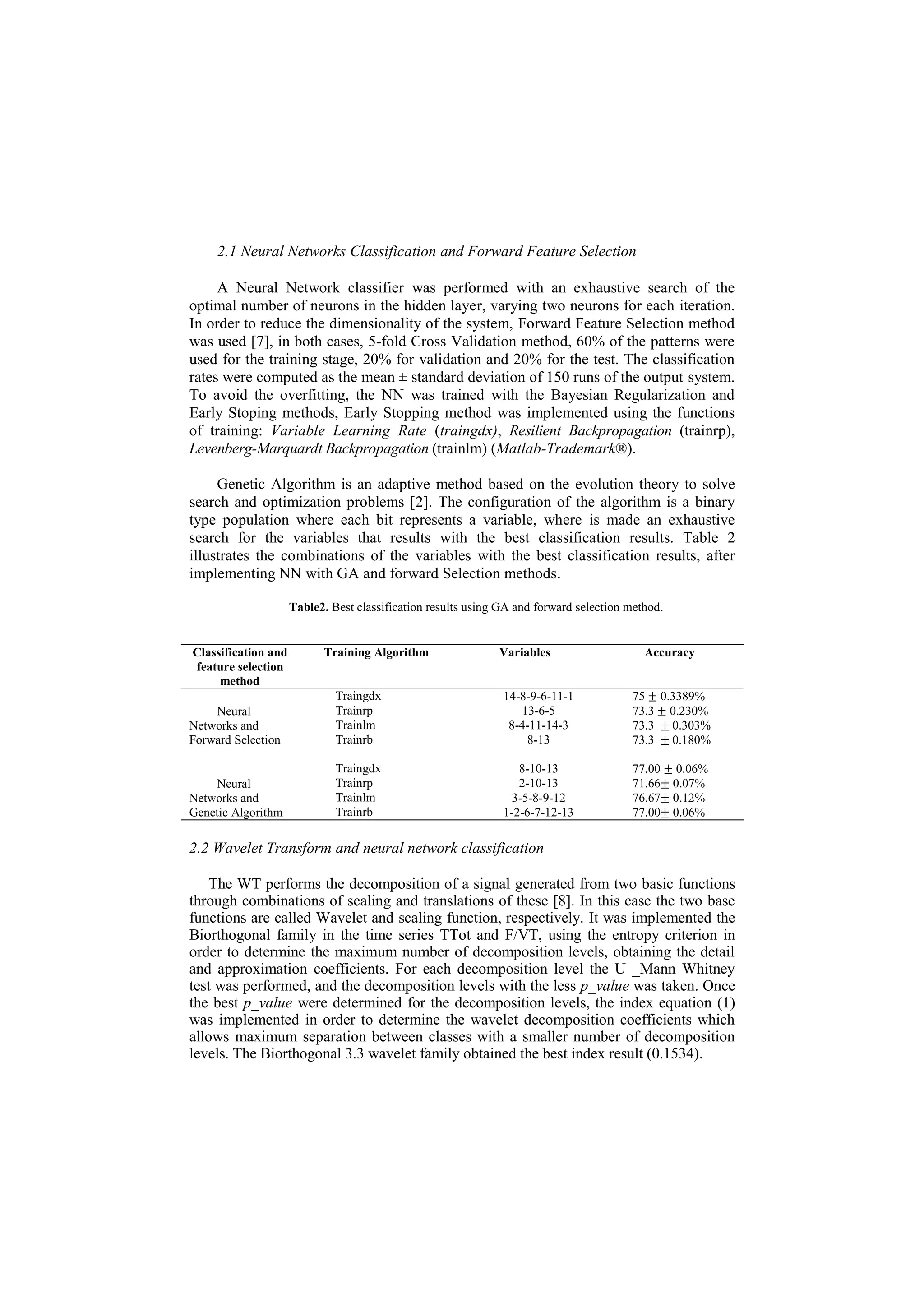 Patients Classification on Weaning Trials Using Neural Networks and Wavelet Transform | PDF