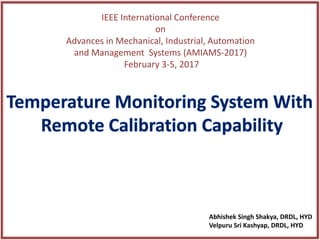 Temperature Monitoring System with remote calibration capability | PPT