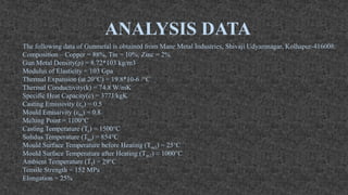 Using deal.ii for Gunmetal Casting Analysis. | PPT