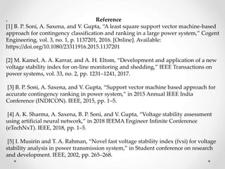 Contingency Ranking for Voltage Stability in Power System | PPT