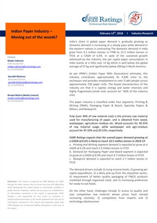 Paper Industry Report 2018 | PDF