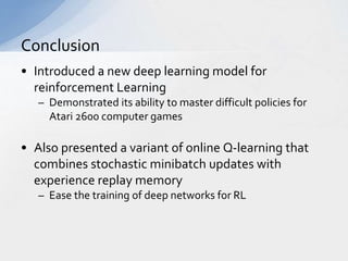 Paper intoduction "Playing Atari with deep reinforcement learning" | PPTX