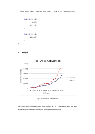 Implementation of Polynomial – ONB I Basis Conversion - Jurnal Ilmiah Teknik Komputer, Vol. X ...