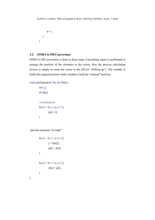 Implementation of Polynomial – ONB I Basis Conversion - Jurnal Ilmiah Teknik Komputer, Vol. X ...