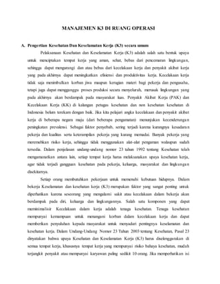 Paper k3 di ruang operasi tugas individu | DOCX