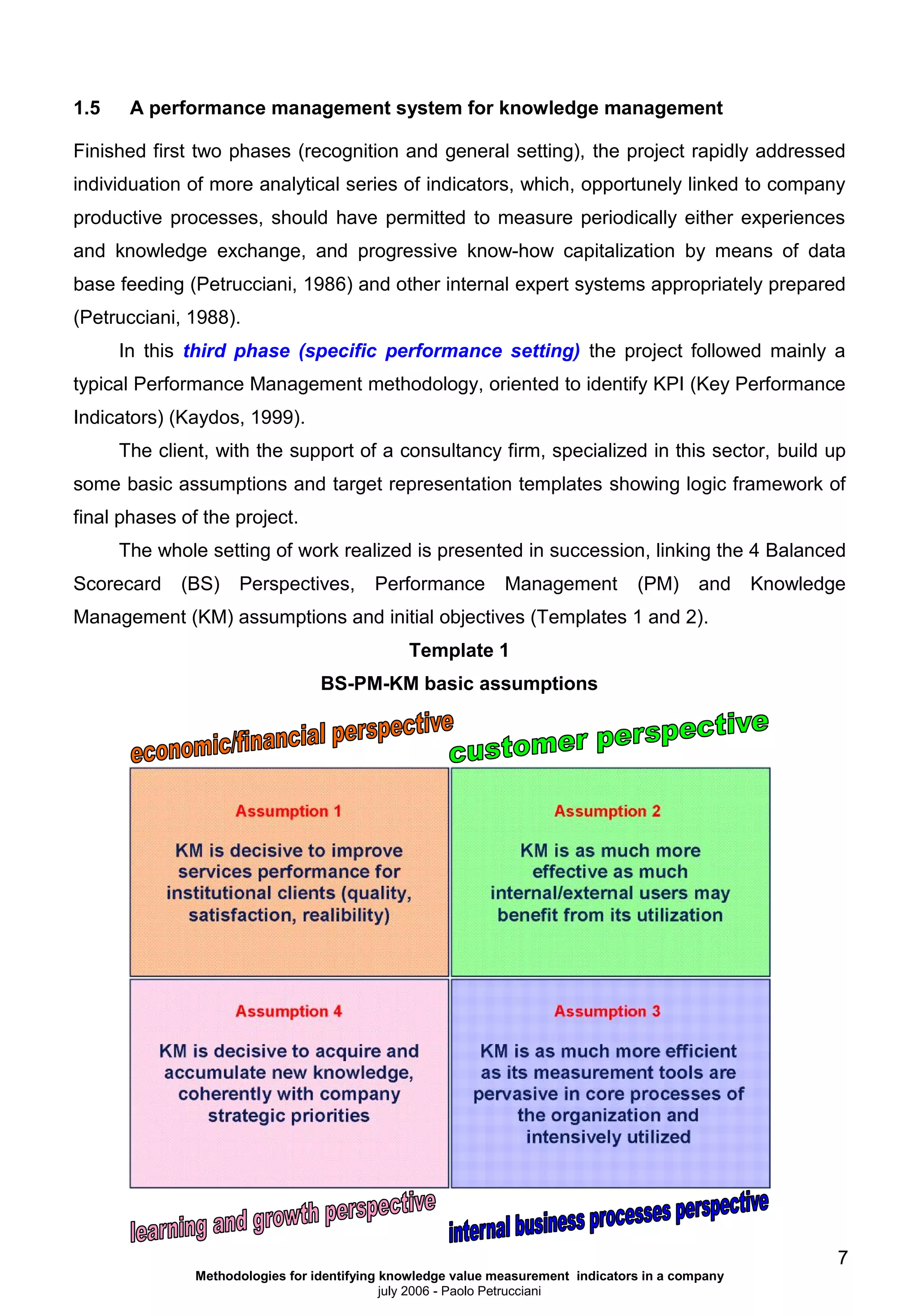 Identifying knowledge value measurement in a company - june 2006 | PDF