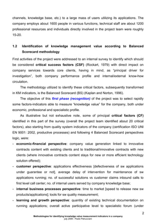 Identifying knowledge value measurement in a company - june 2006 | PDF