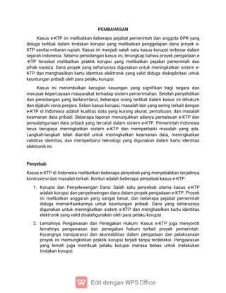 Kasus Penyimpangan Korupsi e-KTP di Indonesia | PDF