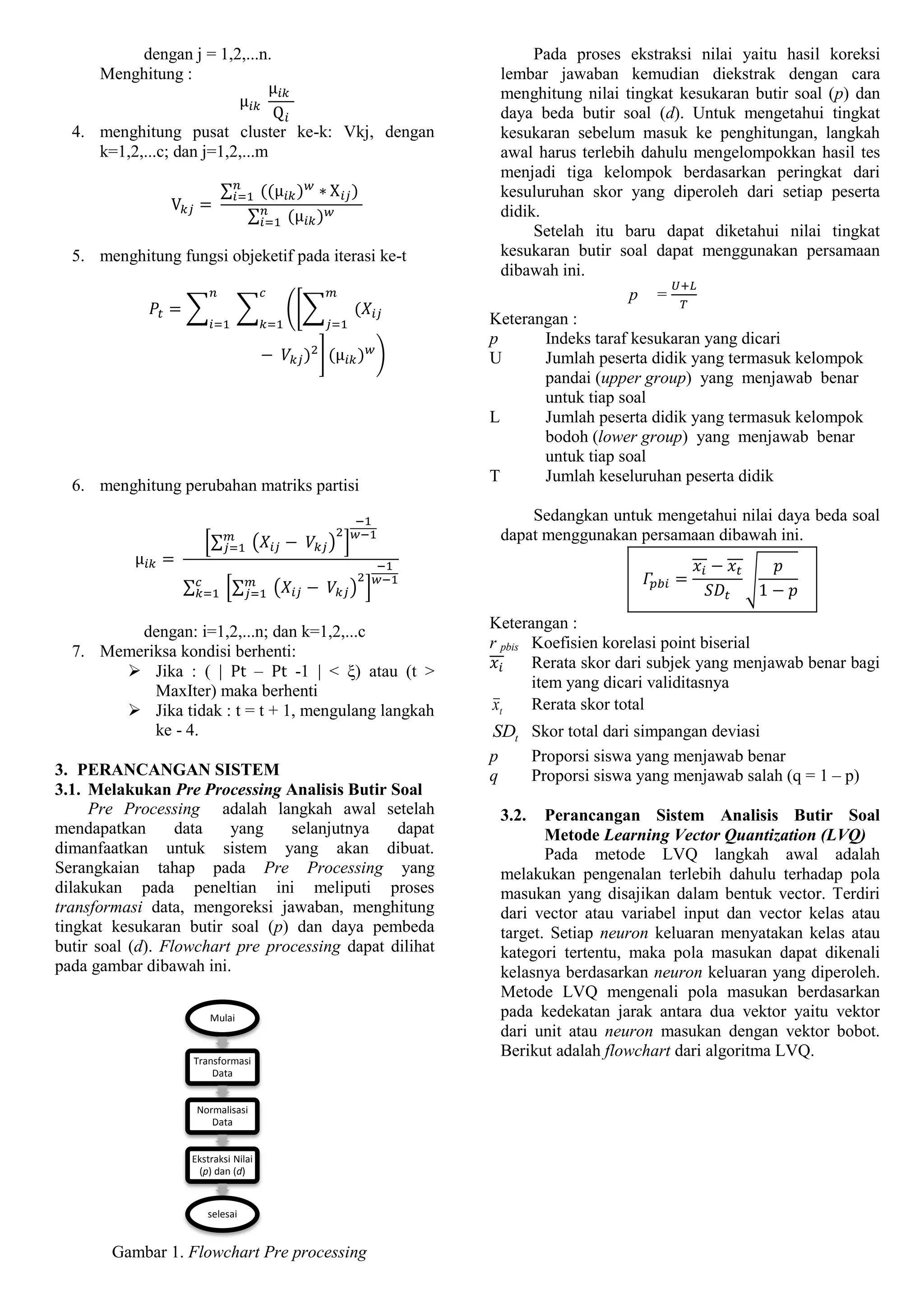 komparasi LVQ dengan FCM dalam Analisis Butir Soal | PDF