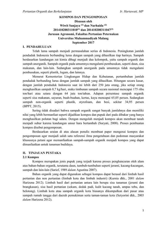 Paper kompos dan pengomposan | PDF