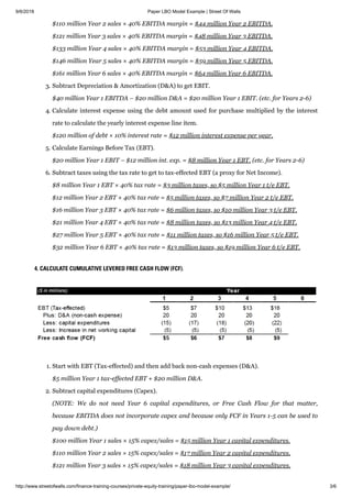 Paper LBO model example | PDF