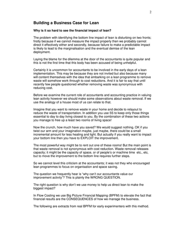 Building a Business Case for Lean by John Darlington and Daniel T Jones ...