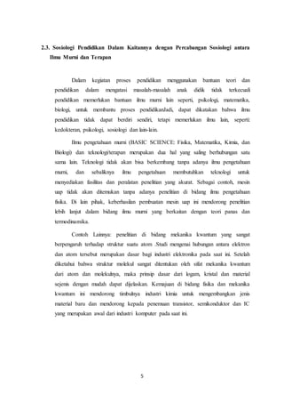 Paper lengkap sosiologi pendidikan sebagai ilmu murni&ilmu ;terapan | DOCX