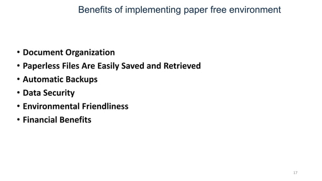 Paperless Enviroment, Impact and how we can become paper free | PPT