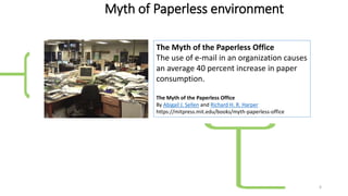Paperless Enviroment, Impact and how we can become paper free | PPT