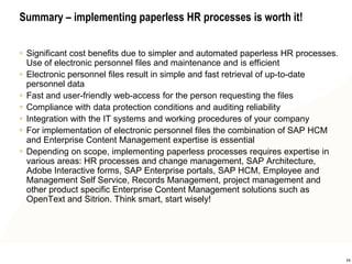 Paperless HR Processes With SAP | PPT