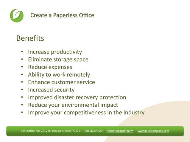 Paperless Office Presentation Pdf