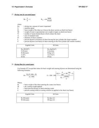 paper makers formula.pdf of all mills of paper and tissue | PDF