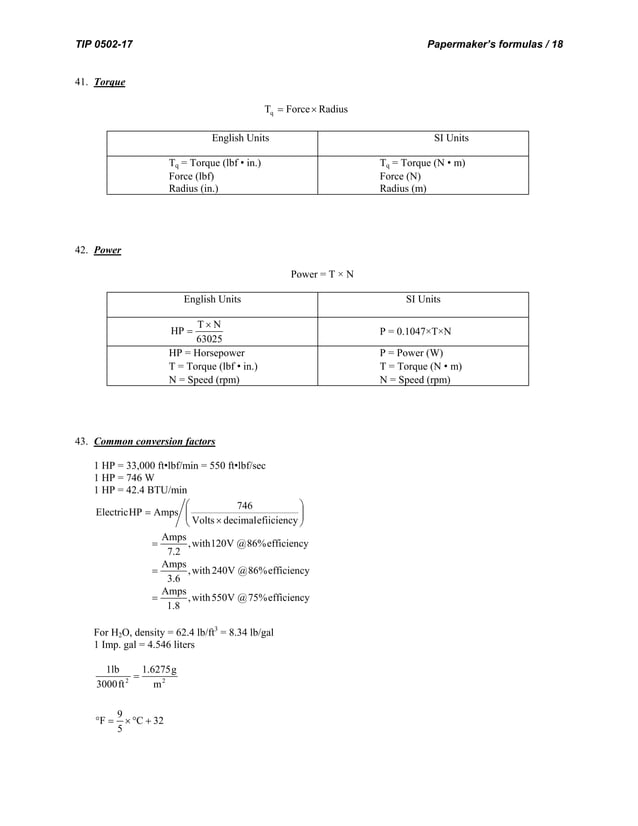 paper makers formula.pdf of all mills of paper and tissue | PDF ...