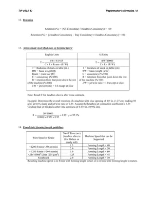 paper makers formula.pdf of all mills of paper and tissue | PDF