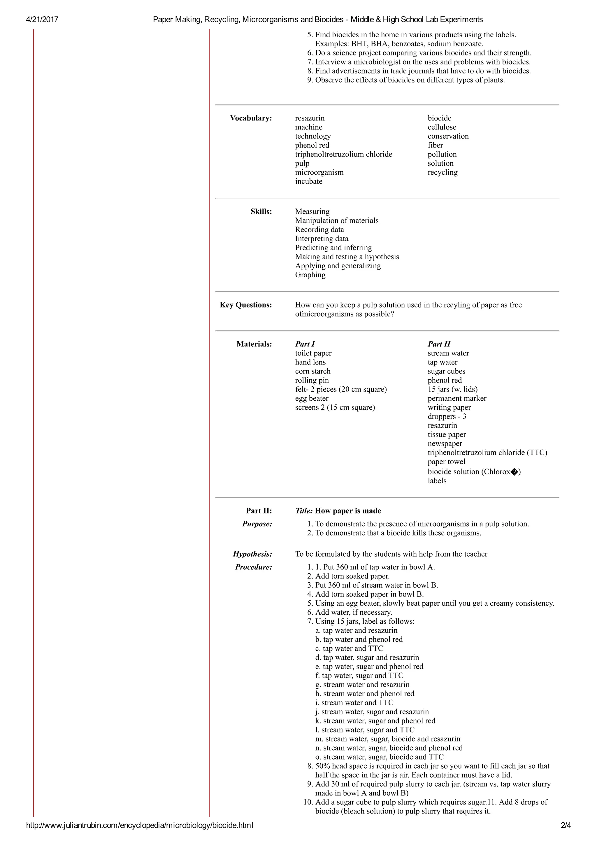 Paper making, recycling, microorganisms and biocides middle & high ...