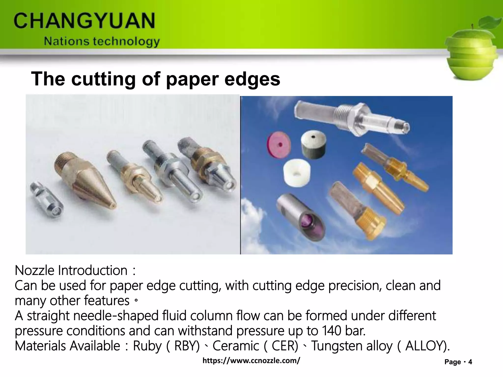 Paper Making Spray Nozzle Application - CYCO | PPT