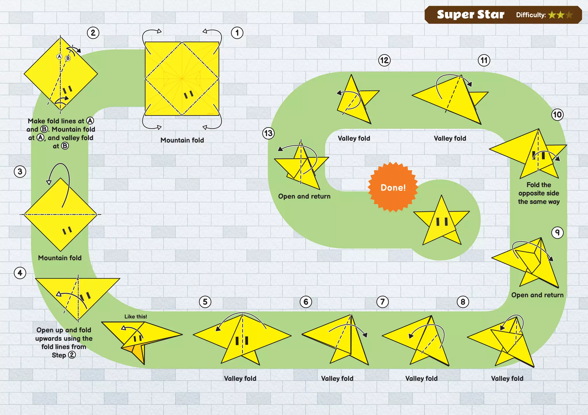 Paper Mario Origami Sheets. The Origami King Folding Instructions ...