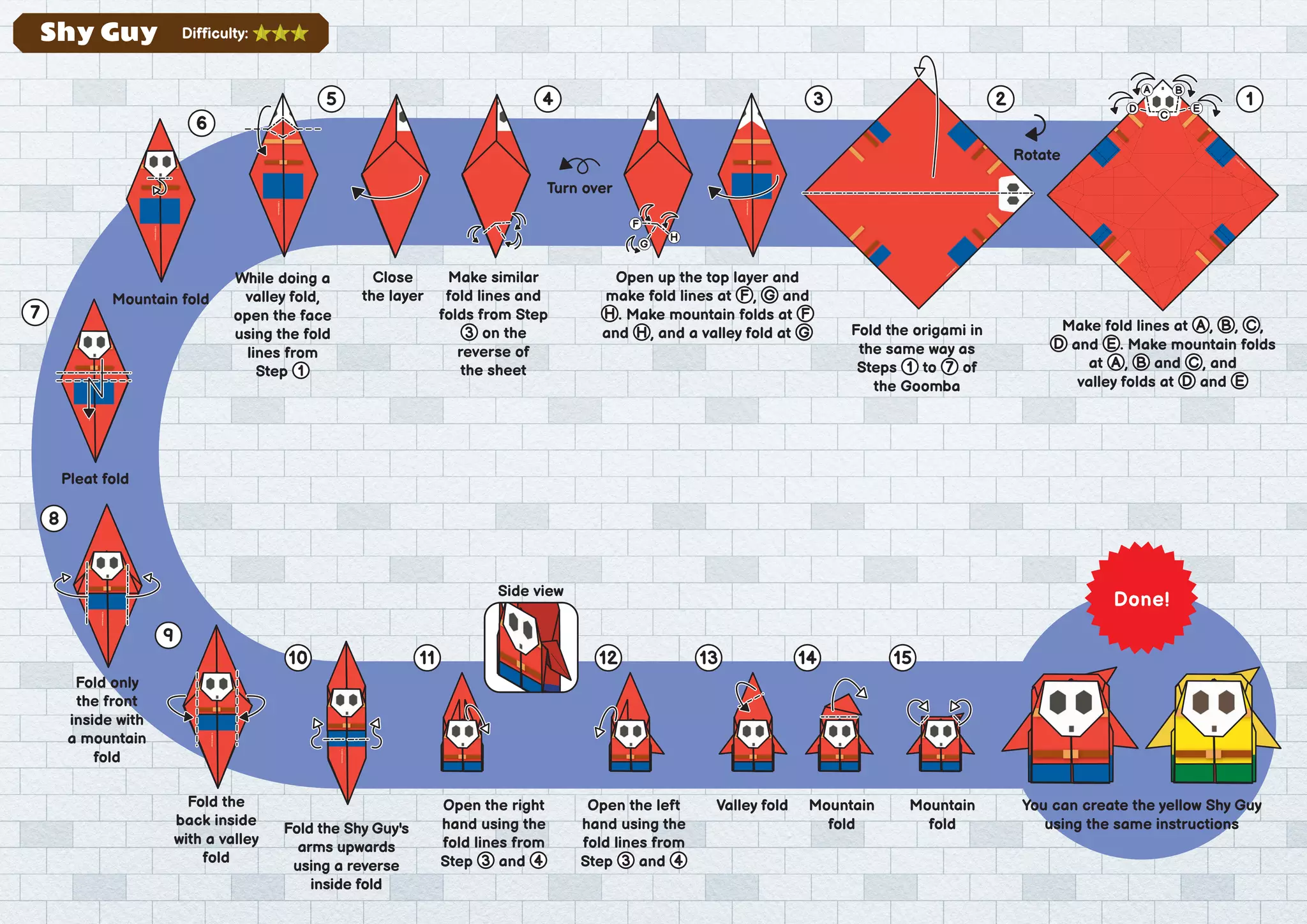 Paper Mario Origami Sheets. The Origami King Folding Instructions ...