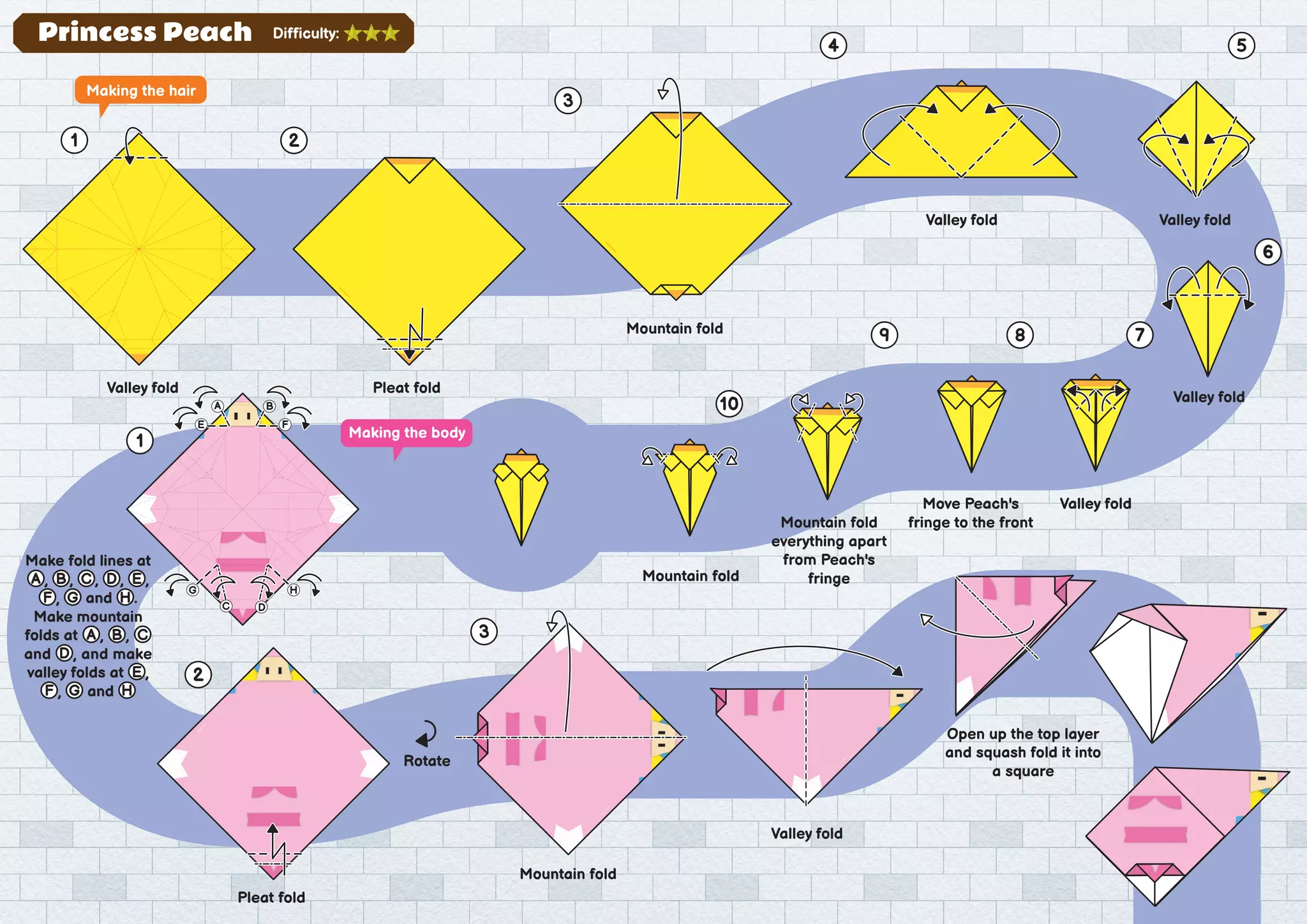 Paper Mario Origami Sheets. The Origami King Folding Instructions ...