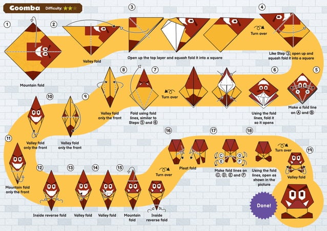 Paper Mario Origami Sheets. The Origami King Folding Instructions ...