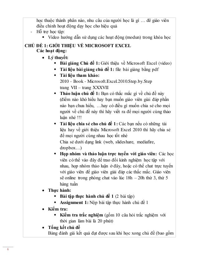 Ke hoach trien khai khoa hoc (e-learning)