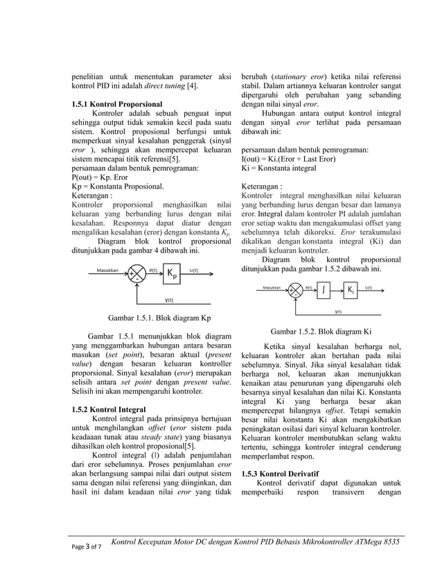 Kontrol Kecepatan Motor DC Dengan PID | PDF