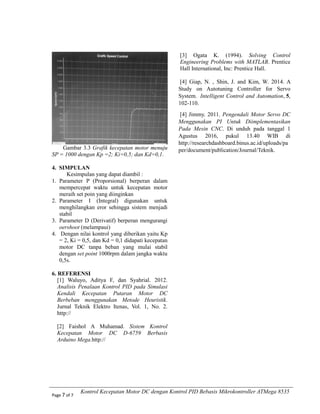 Kontrol Kecepatan Motor DC Dengan PID | PDF