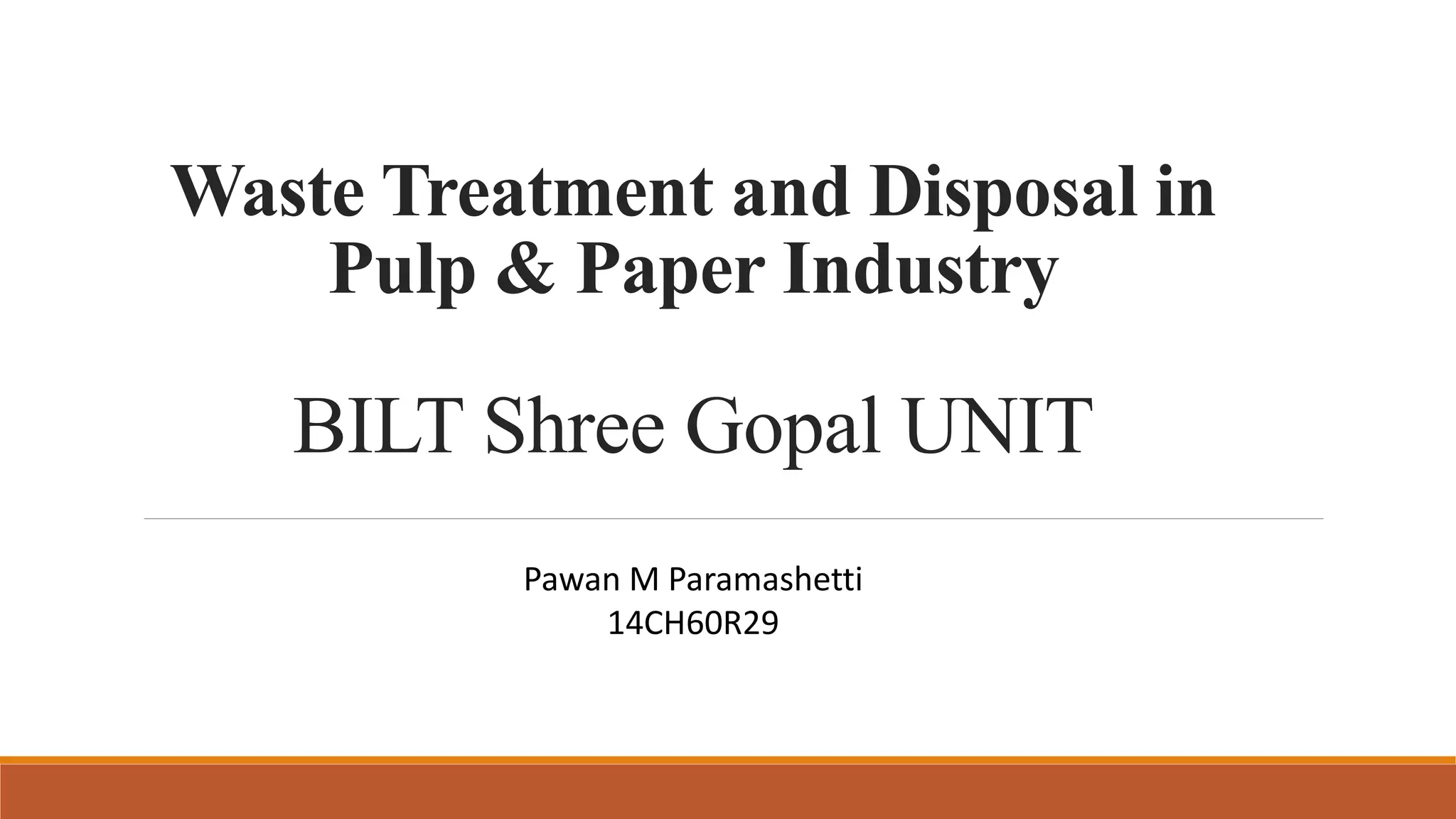Paper mill waste treatment | PPTX