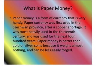 Paper Money | PDF