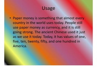 Paper Money | PDF