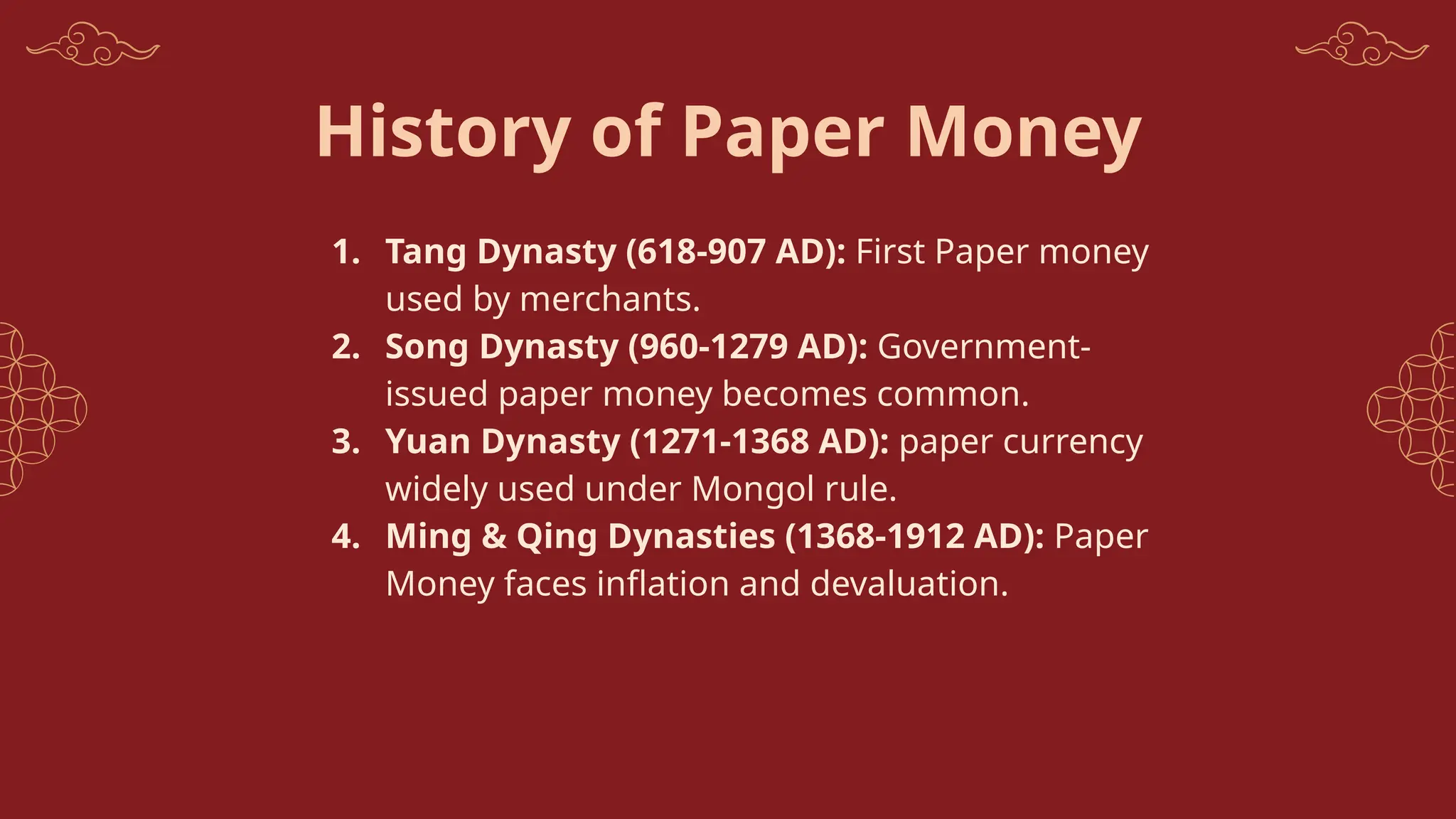 Paper Money Chinese inventions history lesson | PPTX