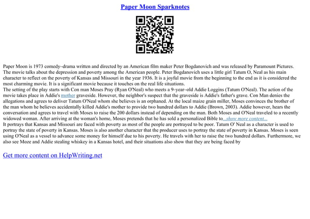 Paper Moon Sparknotes | PDF