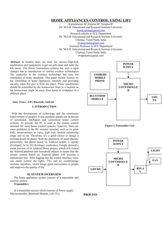 HOME APPLIANCES CONTROL USING LIFI | PDF