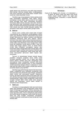 Review Jurnal: Does Time Spent Using Social Media Impact Mental Health?: An Eight Year ...