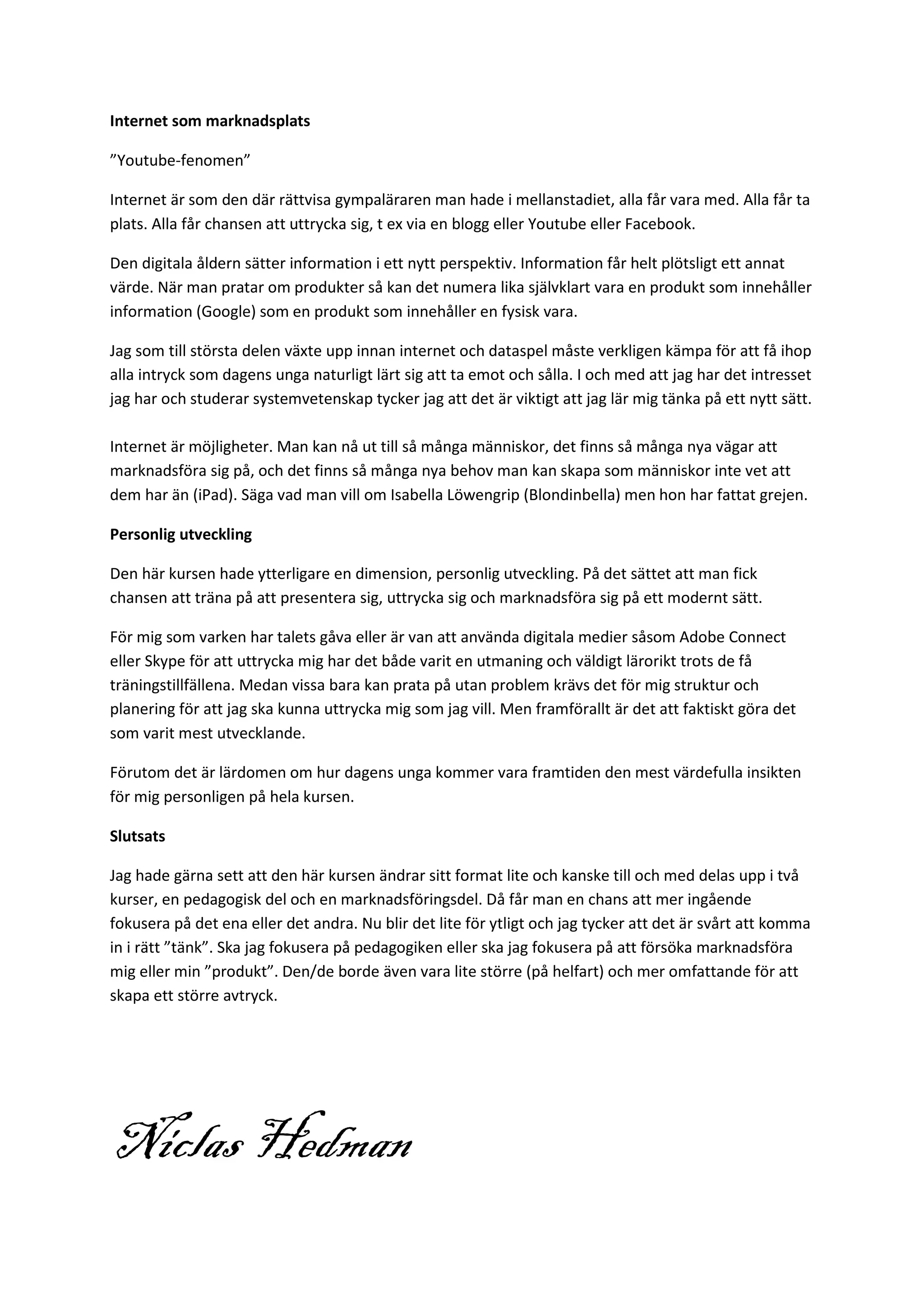 Paper niclas hedman | PDF