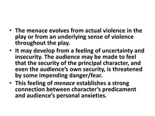 Paper no.9. comedy of menace in birthday party | PPT