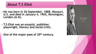 T.S Eliot's Tradition and Individual Talent | PPT